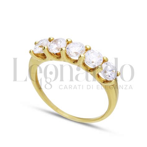 Anelli Anello Veretta Da Donna In Oro 18 Carati Modello O Finitura A 5