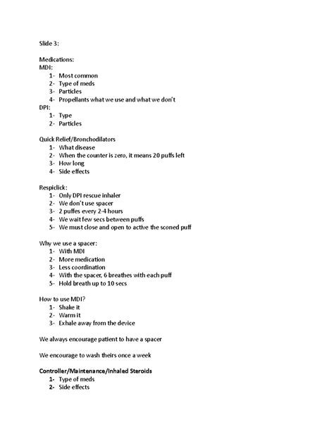 Mdi Dpi Lab Mdi And Dpi Review And Summary Slide 3 Medications Mdi 1 Most Common 2