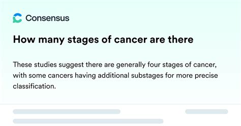 How Many Stages Of Cancer Are There Consensus Academic Search Engine