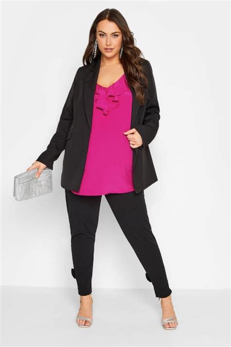 Yours Plus Size Hot Pink Crinkle Vest Top Yours Clothing