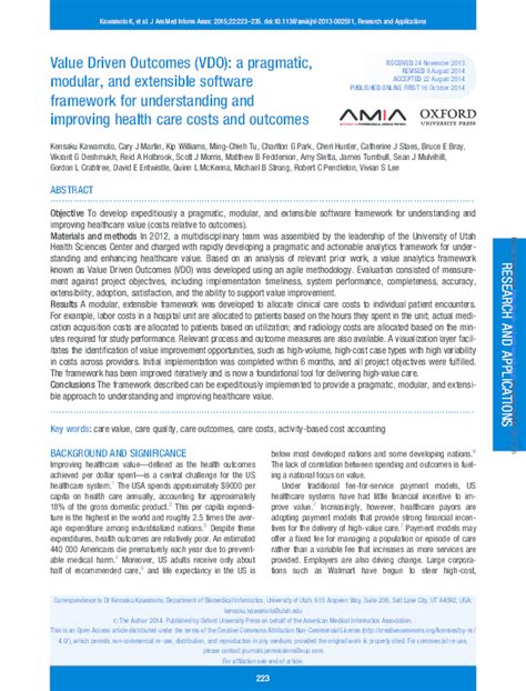 pdf value driven outcomes vdo a pragmatic modular and extensible software framework for