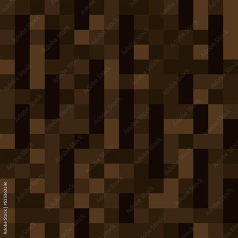 Pixel Minecraft Style Wood Block Background Concept Of Game Pixelated Seamless Square Dark