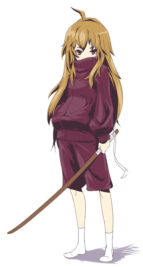 Safebooru Aisaka Taiga Bokken Brown Eyes Brown Hair Jacket Long Hair