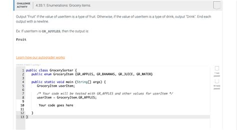 Solved Output Fruit If The Value Of Userltem Is A Type Of