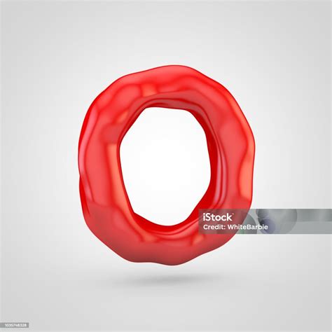 빨간 플라스 티 신 편지 O 대문자 흰색 배경에 고립 0명에 대한 스톡 사진 및 기타 이미지 0명 3차원 형태 디지털 생성 이미지 Istock