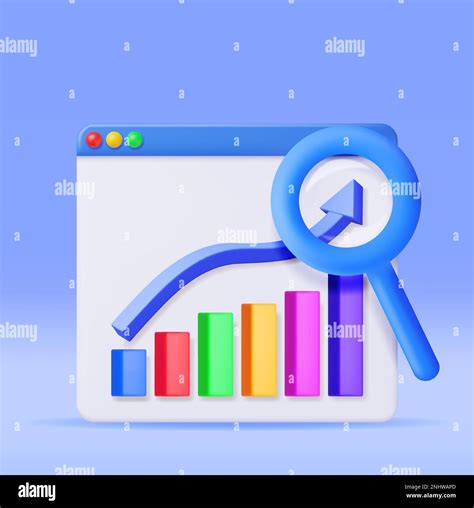 3d Graph Diagram In Window With Magnifying Glass Stock Vector Image And Art Alamy