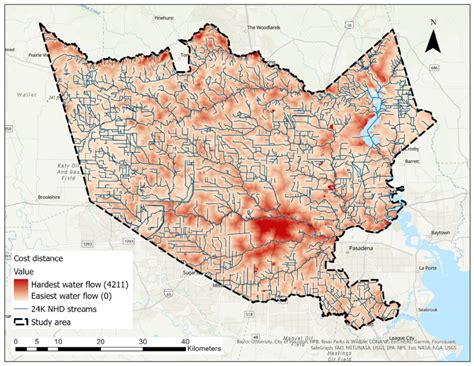 Cost Distance Raster Grid Developed In Relation To 1 24 000 24k Download Scientific Diagram