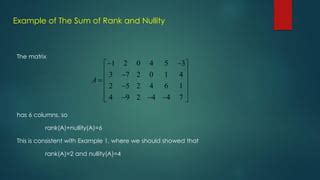 Row Space Column Space Null Space And Rank Nullity And Rank Nullity Theorem For Matrices
