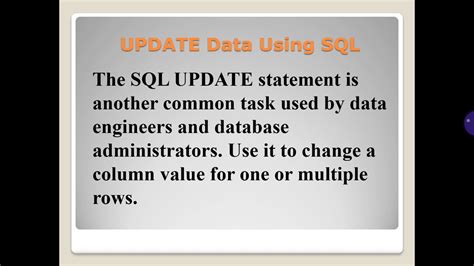Shangytbayeva Ga Db Lecture 13 Sql Operators Insert Delete Update Youtube