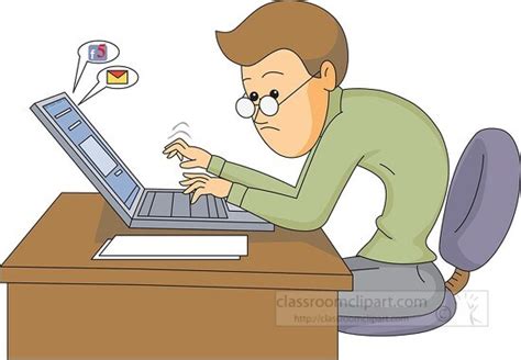 Computer Clipart Man Working On A Computer