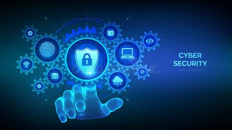 Cyber Security Cyber Data Protection Security Shield With Lock With