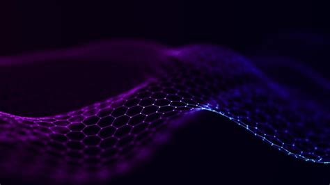 Premium Photo Abstract Hexagon Wave With Moving Dots Flow Of Particles Cyber Technology