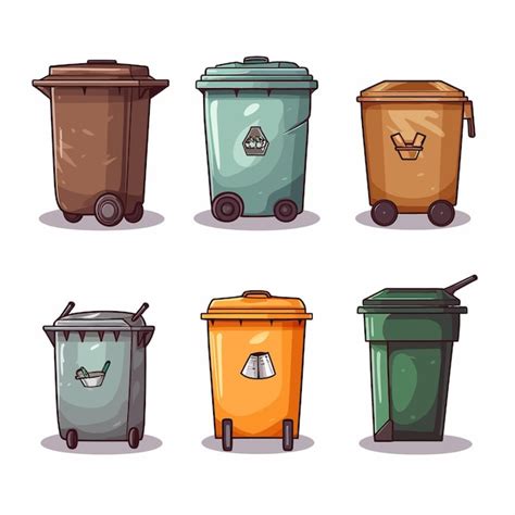 Premium Vector Setofwastecontainervector