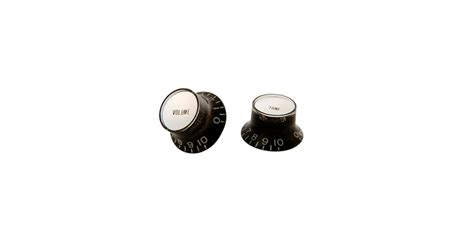 Gibson Prmk 010 Top Hat Knobs With Silver Metal Inserts 4 Pack Black Guitar Village