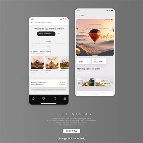 Travelling App Ui Ux Design Premium Ai Generated Psd
