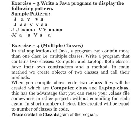 Solved Exercise Write A Java Program To Display The Chegg