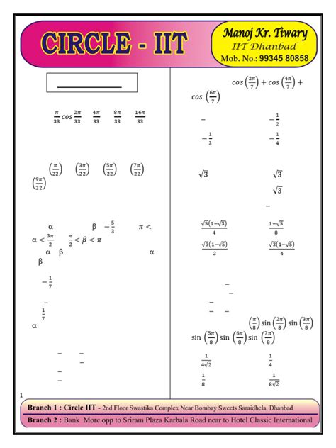Pyq Iit Jee Trigonometric Function Pdf