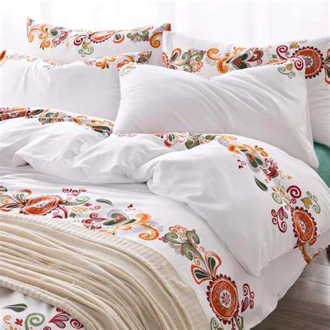 Cotton New Printing Flower Bedding Set Fashion Bed Sheet Duvet Cover Pillowcase 4 Pcs Bed