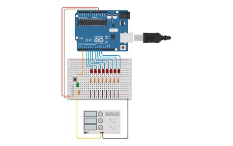 Circuit Design Arduino Binary Counter Tinkercad