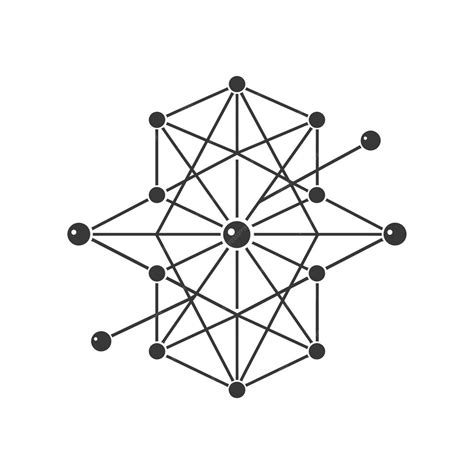 Abstract Geometric Network With Central Hub And Multiple Connections Premium Ai Generated Vector