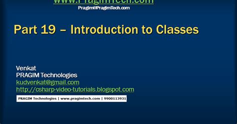 Sql Server Net And C Video Tutorial Part 19 Introduction To Classes