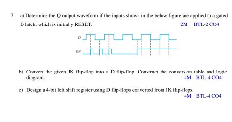 7 A Determine The Q Output Waveform If The Studyx