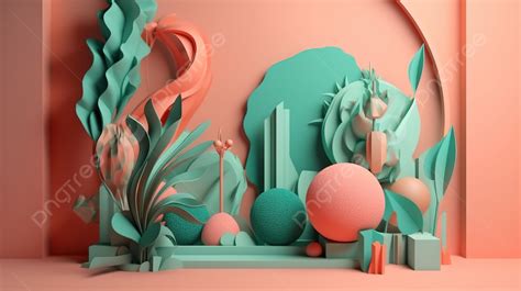 종이로 만든 식물과 꽃의 3d 모델 3d 그림 벽화 예술 고화질 사진 사진 배경 일러스트 및 사진 무료 다운로드 Pngtree