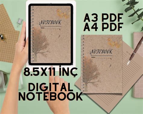 Digital Notebook Printable Notebook A3 Notebook A4 Etsy