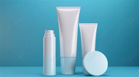 생생한 3d 렌더링 파란색 배경 제품 스포트라이트 스탠드 장착형 빈 플라스틱 화장품 튜브 디스플레이 화장 배경 스탠 배경 튜브 배경 이미지 Hd 화장 스탠