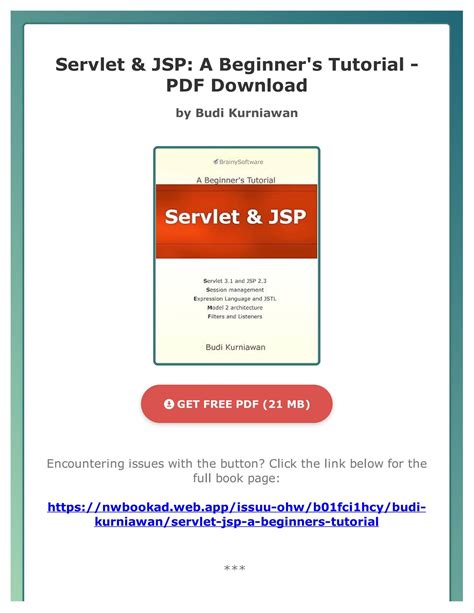 Pdf Ebook Servlet And Jsp A Beginners Tutorial By Budi Kurniawan By Carlievandervortfq Issuu