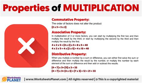 Properties Of Multiplication Worksheets Planet