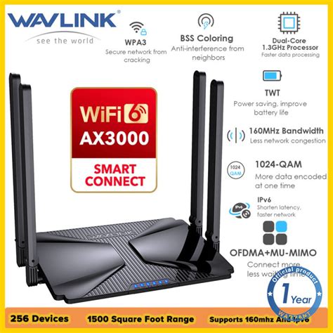 Wavlink Ax3000 Wifi 6 Dual Band Router 802 11ax Wireless Gigabit Mesh