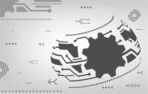 기어 휠 글로벌 세계 미래 전자 회로 기술 배경 다양한 기술 요소와 엔지니어링을 갖춘 회로 기판 배경 주제에 대한 스톡 벡터 아트 및 기타 이미지 Istock