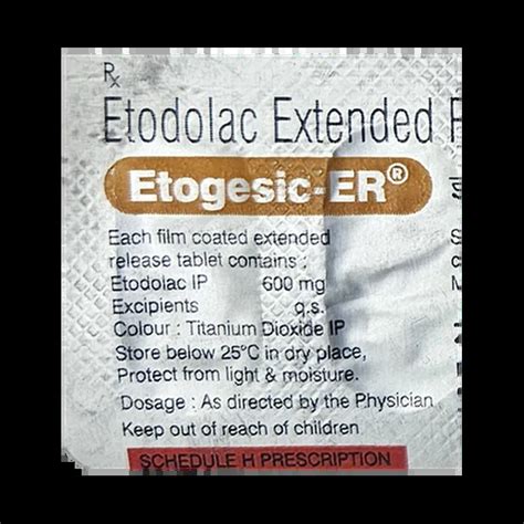 Etogesic Er 600mg Tablet 10s Price Uses Side Effects And Substitutes Medkart