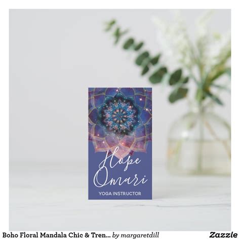 Boho Nebula Mandala Mystical Business Card Zazzle Mandala Cards
