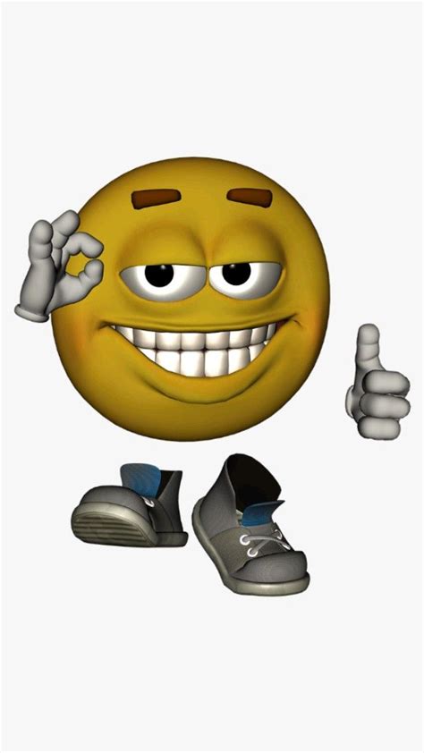 Smiley Face Meme With Funny Emoticons Thumbs Up Emoji 3d Emoji