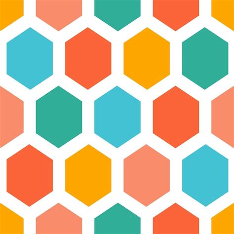 Premium Vector Seamless Pattern With Colorful Hexagons
