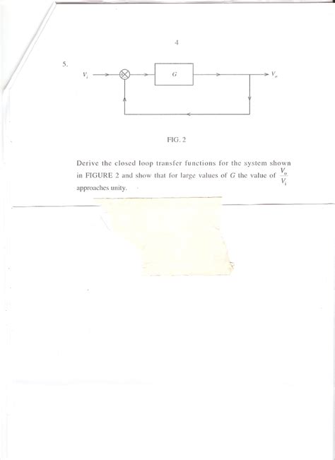Solved 4 5 Fig 2 Derive The Closed Loop Transfer