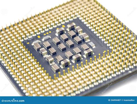 Computer CPU Unit Closeup Stock Image Image Of Semiconductor 34494487