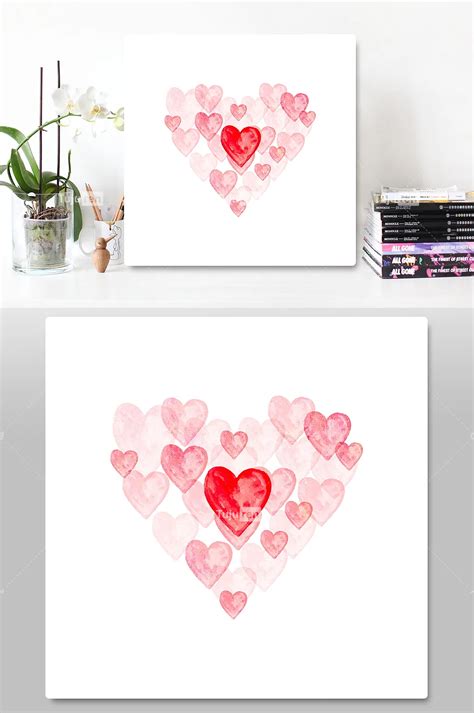 卡通手绘浪漫爱心背景设计海报素材模板下载 图巨人