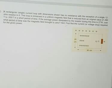 Solved A Rectangular Single Current Loop With Dimensions Chegg Com