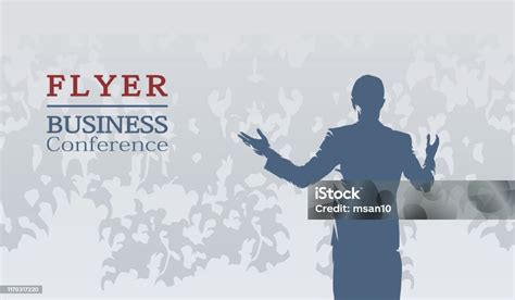 청중 앞에서 비즈니스 컨퍼런스에서 슈트 몸짓 평면 디자인 벡터 일러스트레이션 비즈니스 회의 또는 정치 캠페인 전단지 지도자에 대한 스톡 벡터 아트 및 기타 이미지 Istock