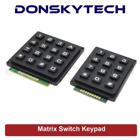 Matrix Switch Keyboard Keypad Array Module Abs Plastic Keys 4x4 3x4