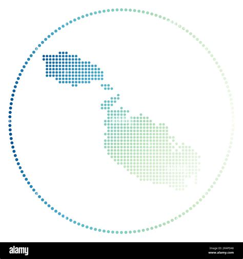 Malta Digital Badge Dotted Style Map Of Malta In Circle Tech Icon Of