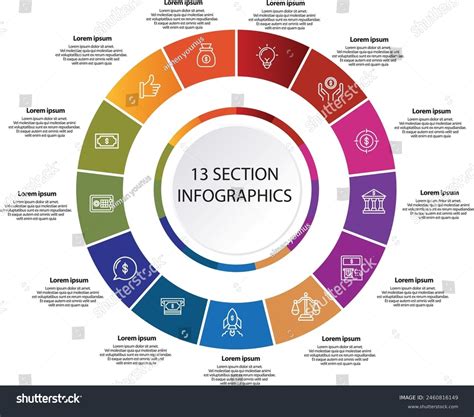 Collection Vector Circle Chart Infographic Templates Stock Vector Royalty Free 2460816149