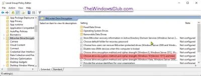 Change BitLocker Encryption Method Cipher Strength In Windows