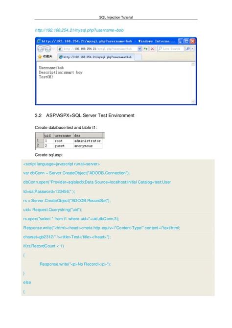 Sql Injection Tutorial
