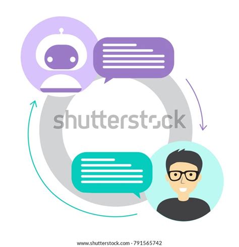 Chatbot Concept Man Chatting Chat Bot Stock Vector Royalty Free 791565742