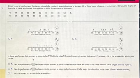Solved Listed Below Are Pulse Rates Beats Per Minute Of A Chegg Com