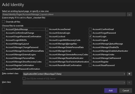 C Scaffolding Layout File For Identity In Net 60 Stack Overflow